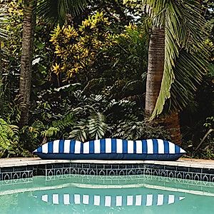 Big Joe Lagoon Lounger No Inflation Needed Pool Float, Americana Nautical Stripe Double Sided Mesh, 5ft Giant