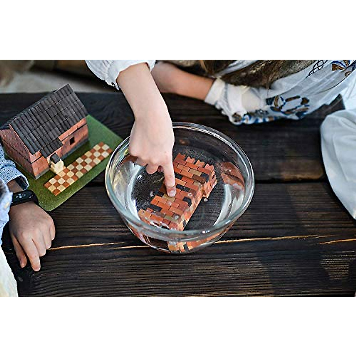 Wise Elk Toy Storage construction set, real plaster bricks, gypsum reusable building kit, 370 pcs, educational gift