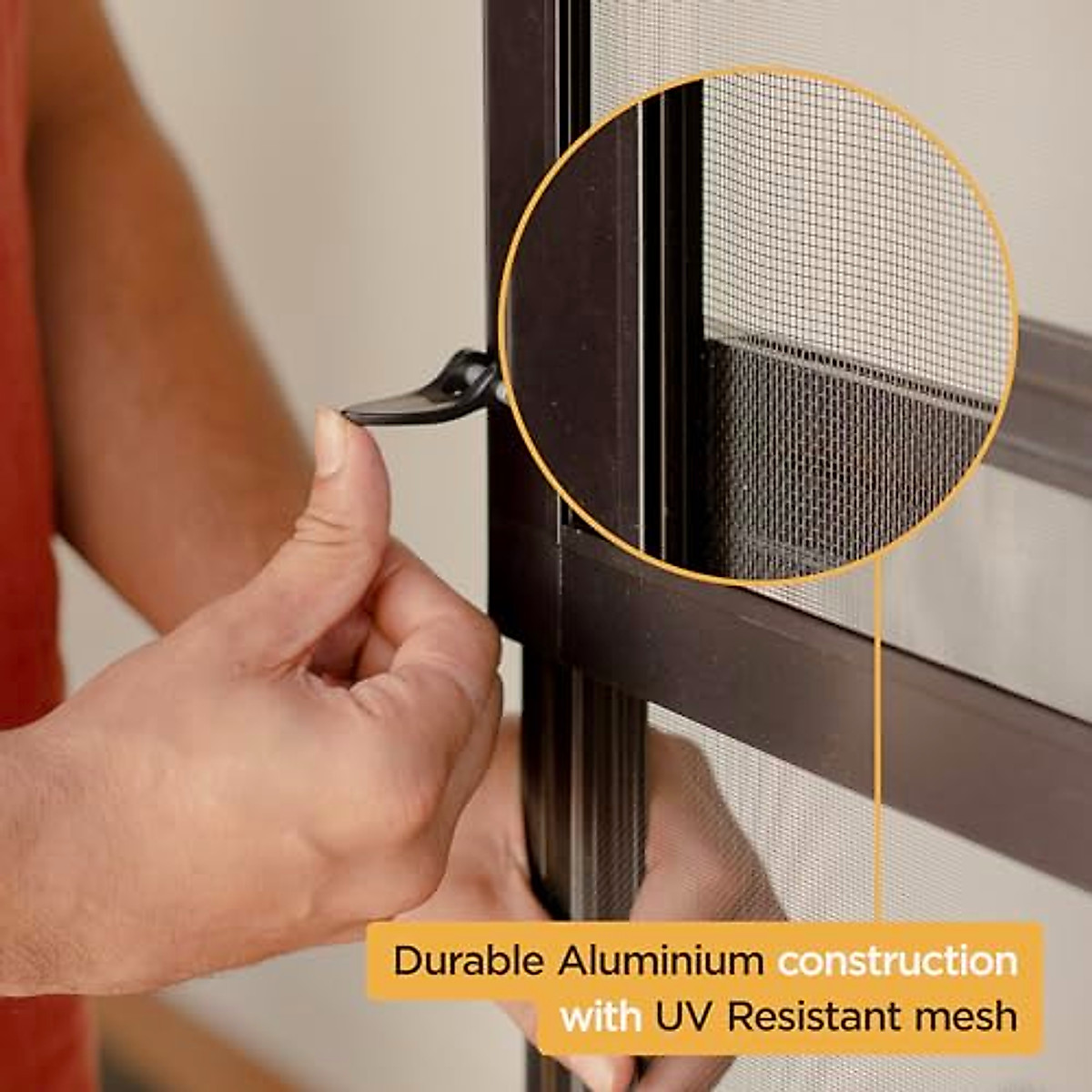 Hakuna Pets Patio Pet Door Screen Insert Panel for Sliding Doors, Fits Door Track Min Ht 61.02" to Max Ht 84.25", UV Resistant Mesh, Locking Magnetic Dog Door, Easy Install and Removal, Medium, Black