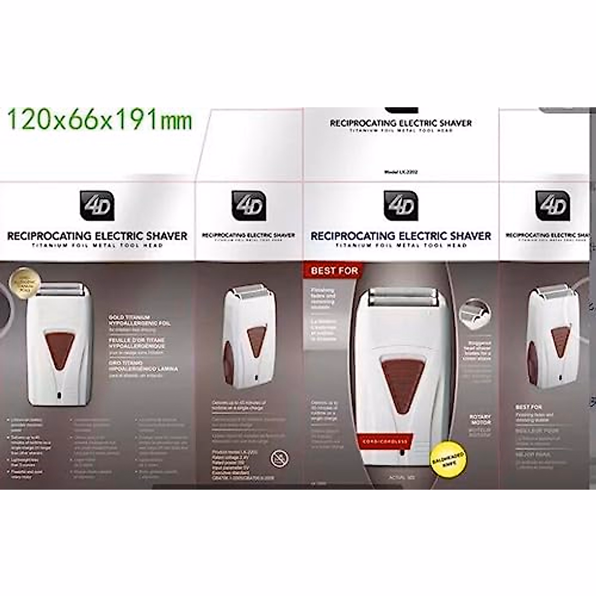 Electric Shaver Titanium Double pro Foil Metal Tool Head 4D Smooth Precision Shaver For Mens Womens Cordless Stubble Close Shave Trimmer Bald Head Barber Travel Size Razor For Head Face Beard Washable