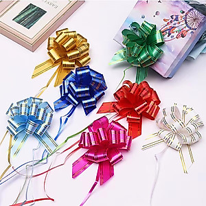 6pcs Pull Bows,Gold Gift Bow,6inch Pull Bows Suitable for Christmas,Valentine's Day,Birthday Parties,Flower Baskets,Bouquets,Festivals and Other Decorations (Gold)