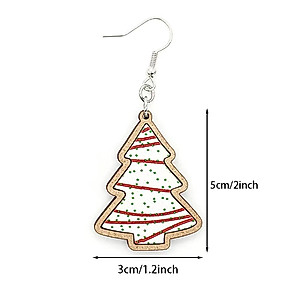 Cute Christmas Tree Cake Earrings for Women.
