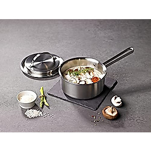 CHEF TOPF 1.5 qt 5-ply stainless steel sauce pan with cover, Brushed finish, full 5-ply, multi-clad, oven safe, dishwasher safe