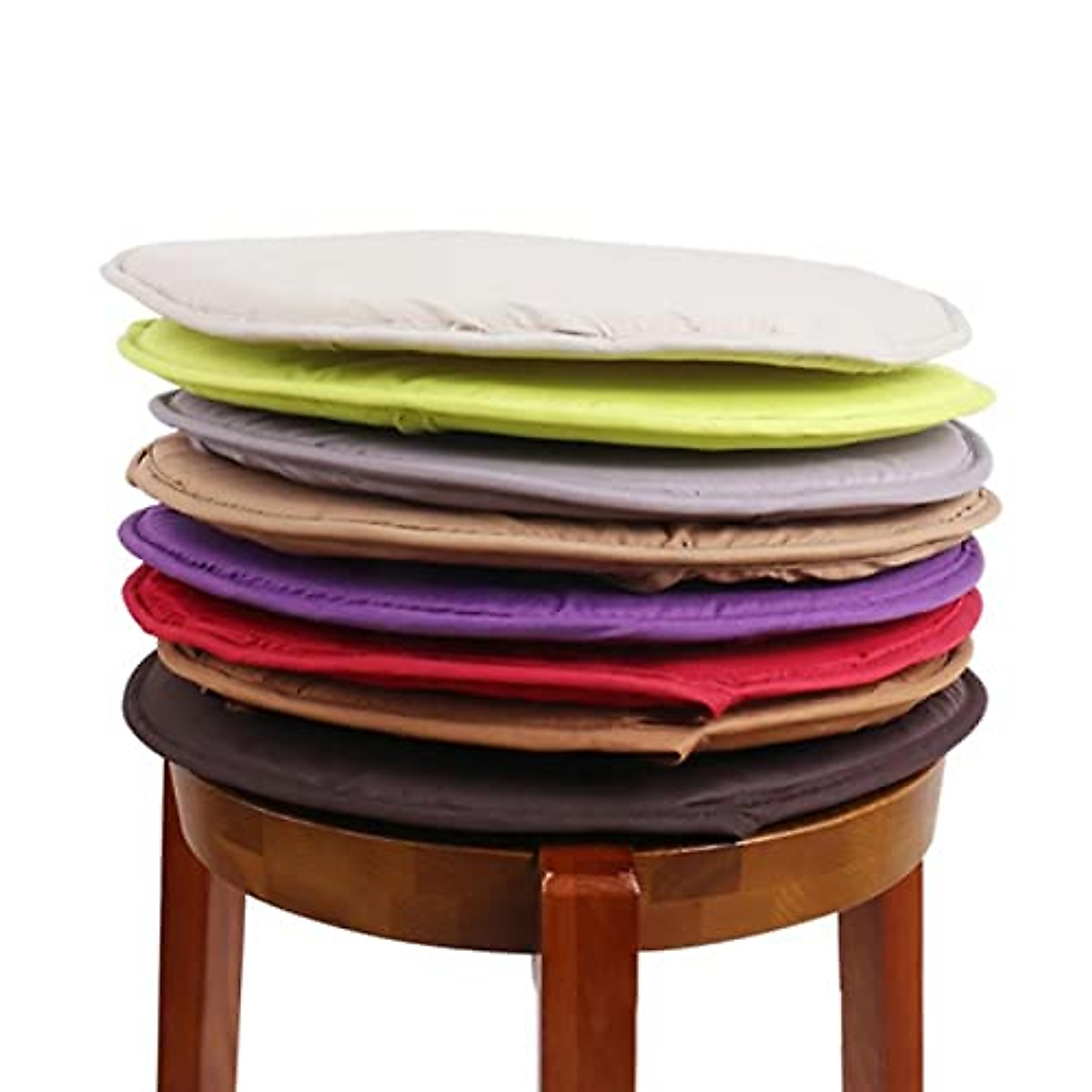 LUYAJYI Round Stool Chair Cushions, Lace Up Bistro Bar Seat Pad Non-Slip Outdoor Bistro Seat Cushions for Home Office Garden Garden Chair Decoration (Purple, 12 inch Diameter)