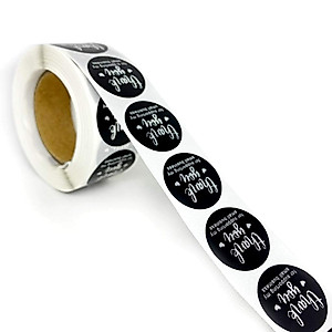 LIANXUE 500pcs Thank You for Supporting My Small Business Stickers Bronzing Seal Label for Wedding Gift Baking Package Envelope Stationery Sticker