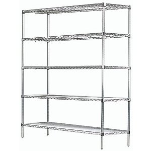 Omega 21" Deep x 42" Wide x 74" High 5 Tier Chrome Starter Shelving Unit