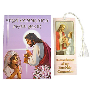 Communion Gifts First Set with Rosary and Mass Book (Pink)