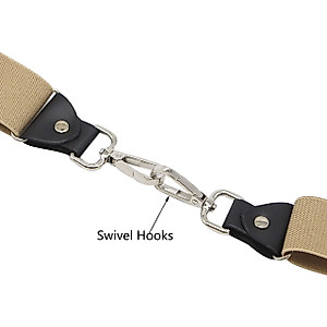 Timiot Mens Suspender with Swivel Hooks Adjustable Braces Y Shaped Elastic Comfortable Braces Strap (Black)