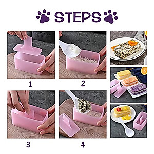 Cute Cat Sushi Mold for Kids, Musubi Maker Press, Rice Ball Mold Shaker, Classic Triangle Rice Ball Maker Mold Kit for DIY Fun Lunch Box Picnic Tool (CAT)