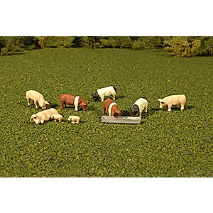 Bachmann Scene Scopes-Miniature Figures-Pigs (9Pcs/Pak) HO Scale, Multicolor