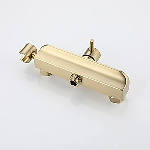 MINJING Wall Mounted Bidet Sprayer Kit for Toilet Brushed Gold Hand Held Sprayer Toilet Attachment Multifunction Single Handle Bathroom Toilet Bidet Mixer Spray Kit,Shower Hose