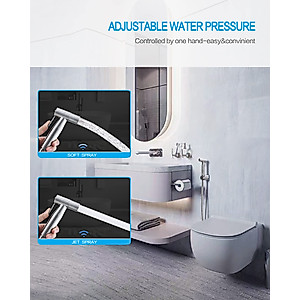 Handheld Bidet Sprayer for Toilet-Toilet Bidet Sprayer with Adjustable Water Pressure Control for Feminine Wash, Stainless Steel Brushed Nickel Cloth Diaper Bidet Toilet Bidet for Baby Wash