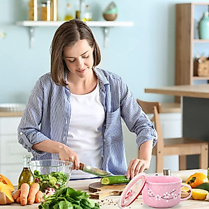 SEEWEY 2 Pcs Floral Ceramic Bowl with Lid and Handle 30 oz Soup Bowls Heat Preservation Instant Noodles Mug Soup Cup Microwavable Bowls for Ramen Noodle Cereal Travel