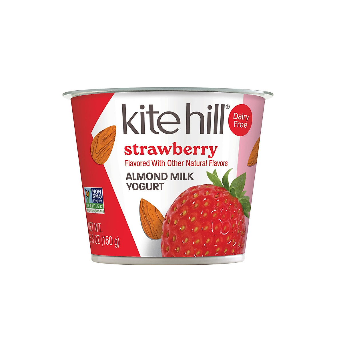 Kite Hill Strawberry Almond Milk Yogurt, 5.3 Ounces, Dairy Free