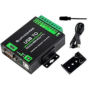 USB to RS232/485/422/TTL Converter with FT232RNL Chip, Industrial Isolated USB Adapter with Multiple Protection, Support Multi Devices and Android, Windows 11 / 10 / 8.1 / 8 / 7, Etc Multi System