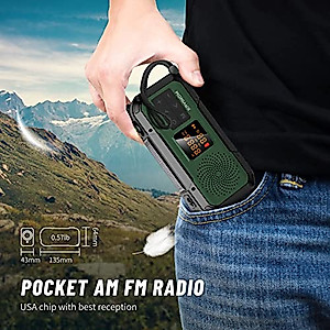 Emergency Radio Waterproof Bluetooth Speaker,WB Weather Radio NOAA Alert, Digital Portable AM FM Small Radio, Hand Crank Solar Survival Radio with 2000mAH Cell Phone Charger, Flashlight, Storm Radio