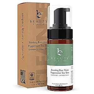 Foaming Face Wash - Peppermint Tea Tree Foaming Cleanser, Made with Hydrating Ingredients, Acne Face Wash for Women & Mens, Men Face Wash for Acne, Acne Cleanser, Natural Face Wash For Oily Skin