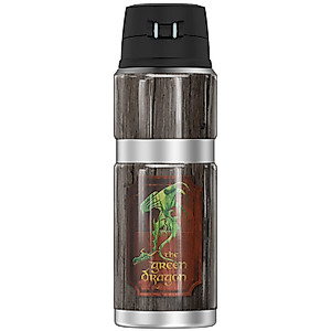 The Lord Of The Rings The Green Dragon, THERMOS STAINLESS KING Stainless Steel Drink Bottle, Vacuum insulated & Double Wall, 24oz