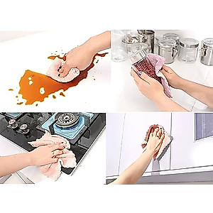 12 Pack Kitchen Cloth, Dish Towels Super Absorbent Coral Velvet Dishtowels, Microfiber Premium Cleaning Cloths, Soft Tea Towels, Quick Dry Rags, Multipurpose Reusable Washcloths, Non-Stick Oil Cloths.