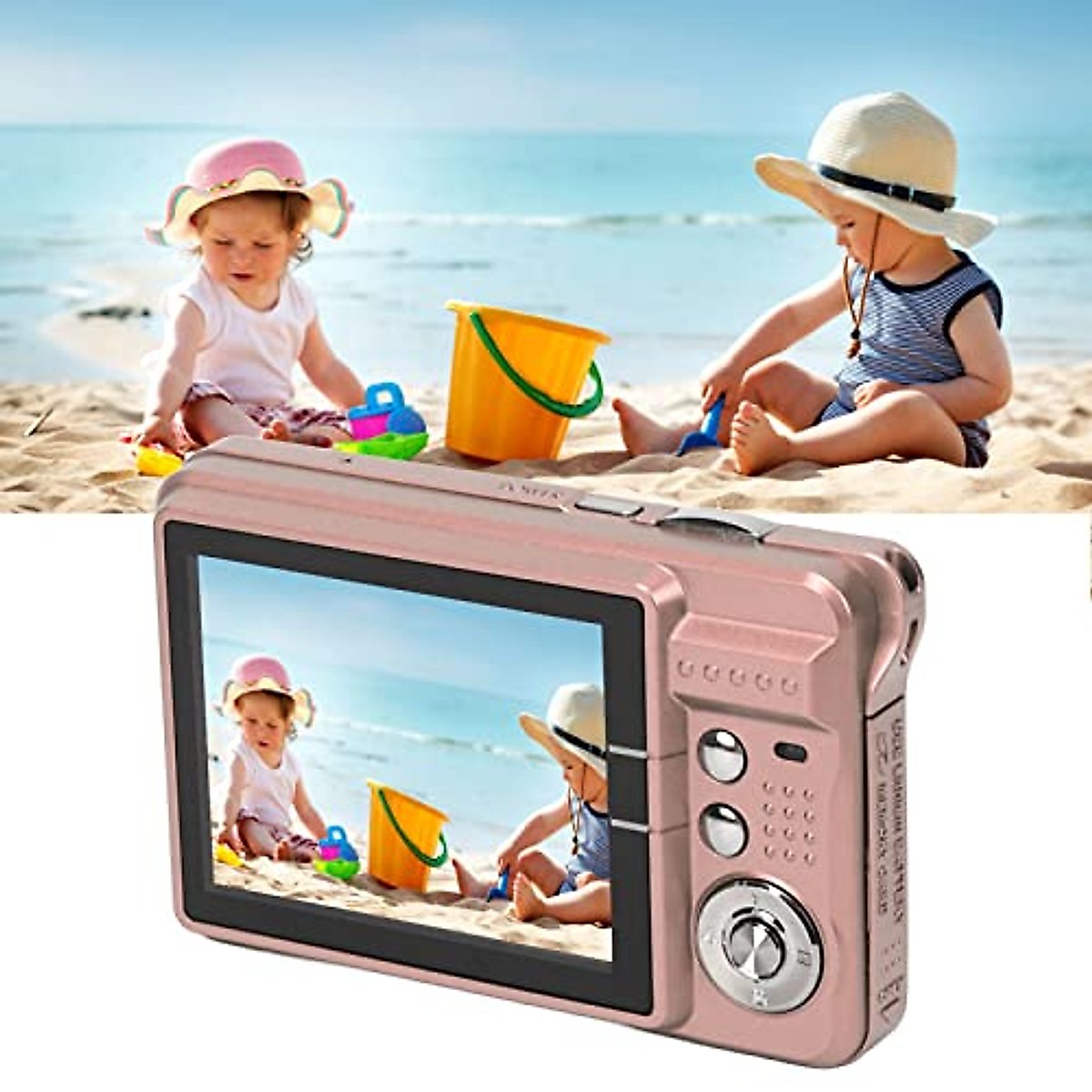 4K Digital Camera, 2.7in LCD Display, Vlogging Camera, 8X Zoom, 48MP, Rechargeable Mini Camera, with Fill Light, Anti Shake, for Photography Continuous Shooting (Pink)