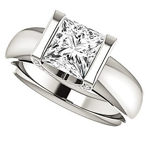 Mois 2 CT Princess Cut Colorless Moissanite Engagement Ring Wedding/Bridal Rings, Diamond Rings, Anniversary Solitaire Halo Accented Promise Vintage Antique Gold Silver Rings Perfact for Gift (6)