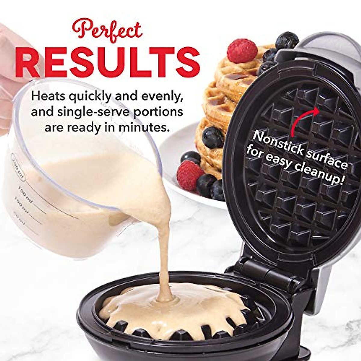 Dash Mini Maker: The Mini Waffle Maker Machine - Silver & DCB001MW Wonderful Mini Waffles Recipe Book with Gluten, Vegan, Paleo, Dairy + Nut Free Options, Over 80+ Easy to Follow Guides, Cookbook