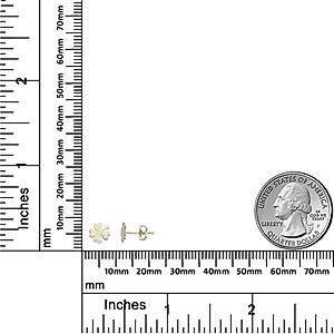 AVORA 10K Yellow Gold Irish Lucky Shamrock Four-Leaf Clover Stud Earrings