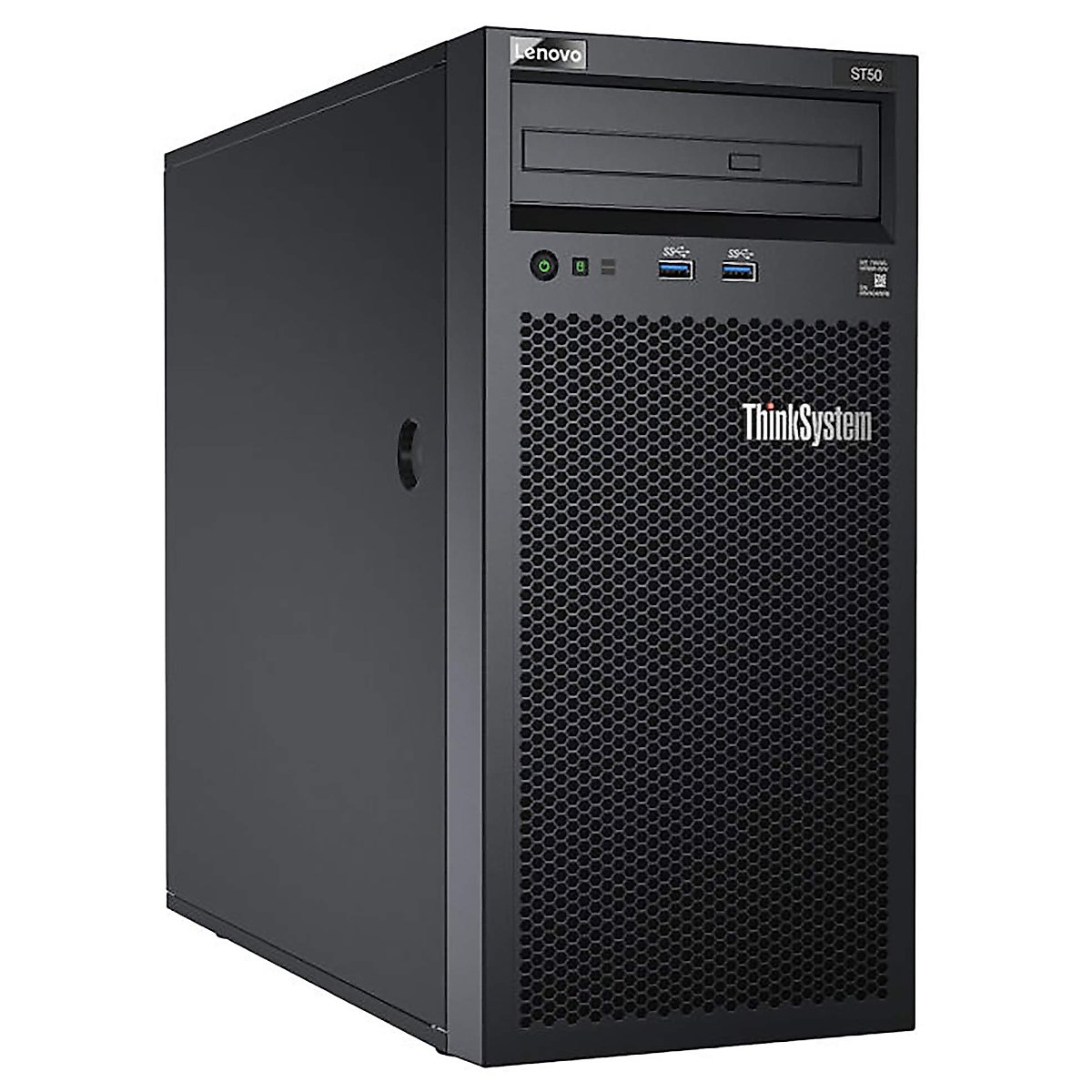 Lenovo ThinkSystem ST50 Tower Server Bundle Including Windows Server 2019, Intel Xeon 3.4GHz CPU, 64GB DDR4 2666MHz RAM, 12TB HDD Storage, JBOD RAID