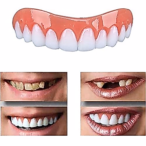 Snap on Teeth You Can Eat with - Adjustable Snap-On Dentures, Cover The Imperfect Teeth, Denture Teeth Temporary Fake Teeth for Snap on Instant & Confidence Smile (Top, Female)