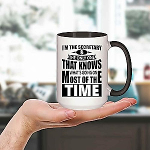 Humorous Gift Secretaries - Secretary's Day Gift For Sister - Funny Design Showing What's Going On - 11oz 15oz Inner Color Accent Mug