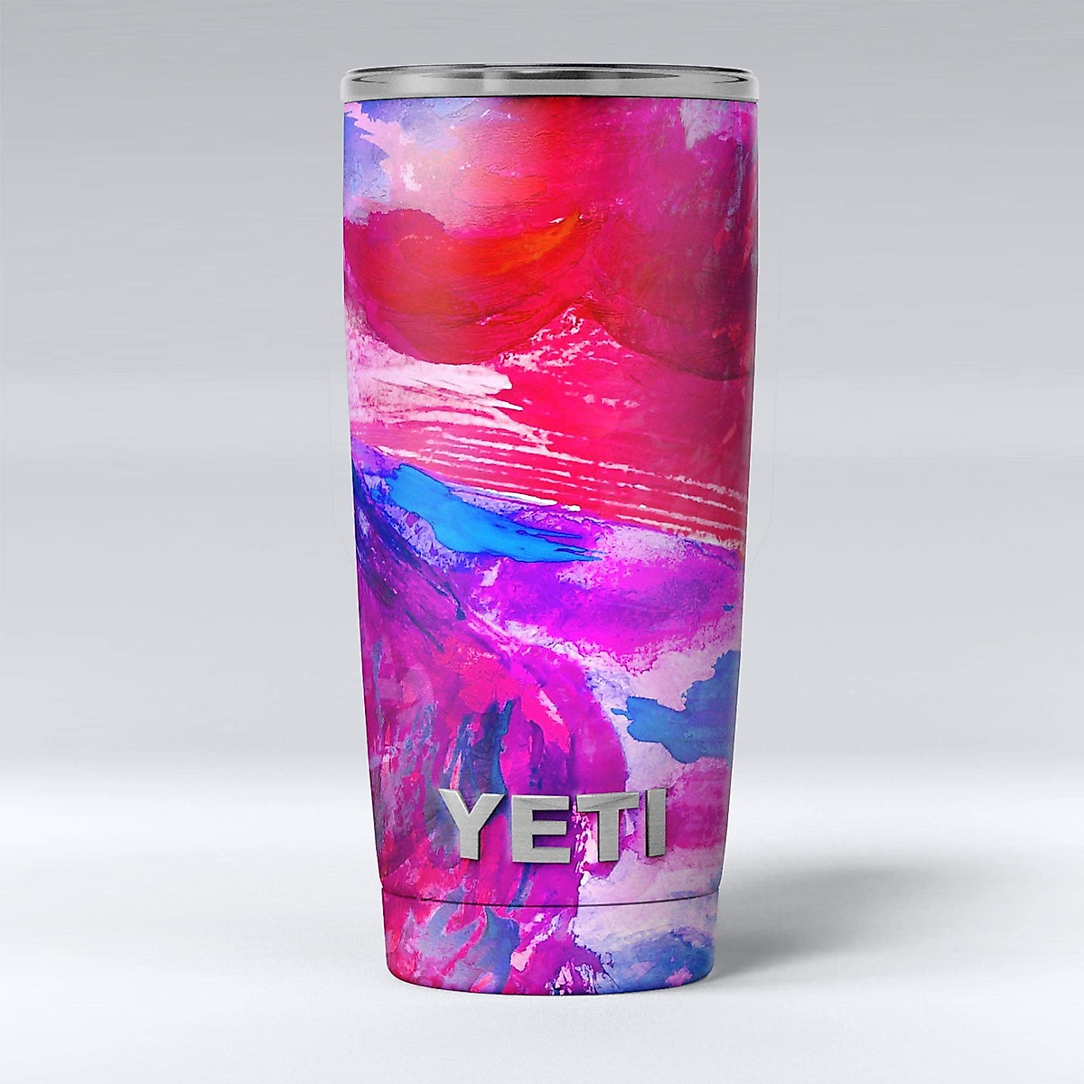 Design Skinz Splatter Blue and Red Oil - Skin Decal Vinyl Wrap Kit Compatible with The Yeti Rambler Cooler Tumbler Cups