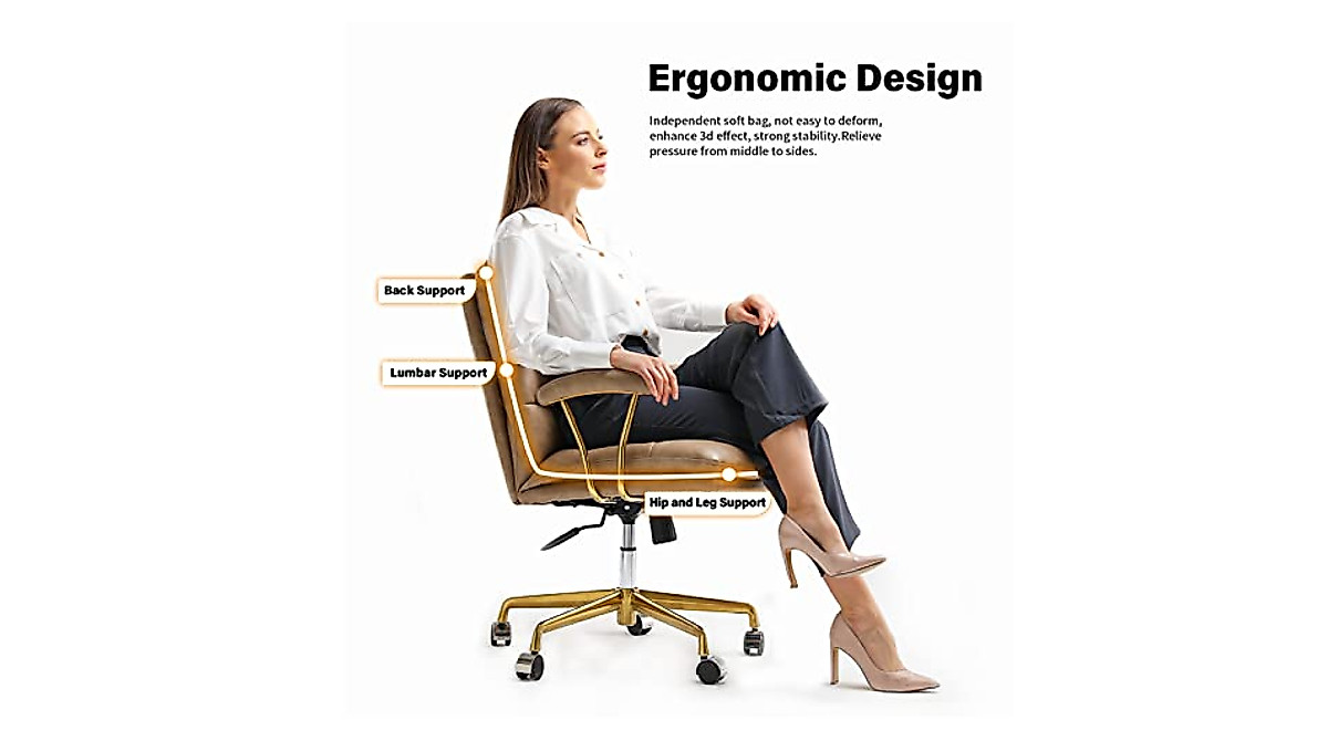LEAGOO Ergonomic Desk Chair with Wheels - Comfort & Style
