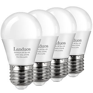 LED Bulb 3W 25 Watt Equivalent, Night Stand Bulb Table Lamp Bulb A15 Light Bulbs Warm White 2700K LED Energy Saving E26 Medium Screw Base for Home Light Bulb 4 Pack