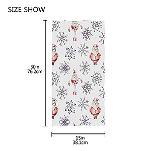 Wamika Winter Snowflakes Snowman Hand Towels Christmas Santa Claus Face Towel Soft Guest Towel Portable Kitchen Tea Towels Washcloths Bathroom Decor Housewarming Gifts 16" X 30"
