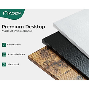 AODK Computer Desk, 48 Inch Gaming Desk with LED Lights and Power Outlet, Office Desk with Adjustable Monitor Shelf (3 Heights), Computer Table Work Desk for Home/Bedroom, Rustic Brown