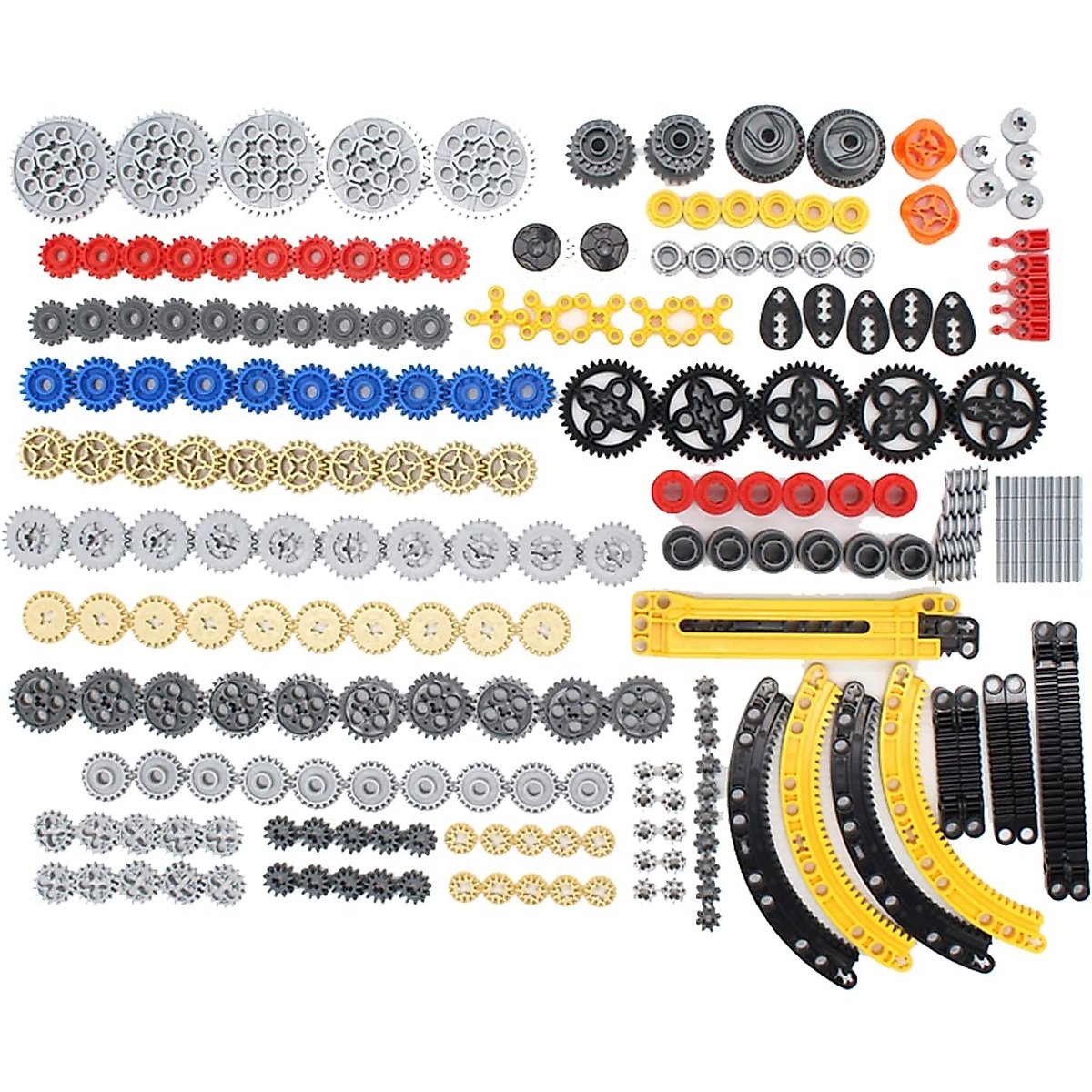 SEEMY 233PCS Gear Set for Technic Series Parts Compatible with Lego Technic Parts, DIY Gears Assortment Pack(Liftarm, Pins, Axles, Connectors) for Technic Building Blocks Set (Gear Set)