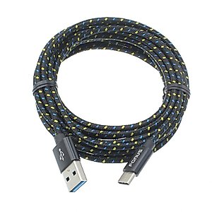 10ft USB Cable Type-C Charger Cord Power Compatible with CAT S62 Phone, Wire USB-C Long Braided Fast Charge Sync High Speed