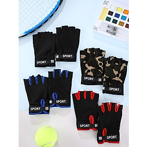 SATINIOR 4 Pairs Kids Half Finger Cycling Gloves Non Slip Sports Gloves for Summer Outdoor Sports Children