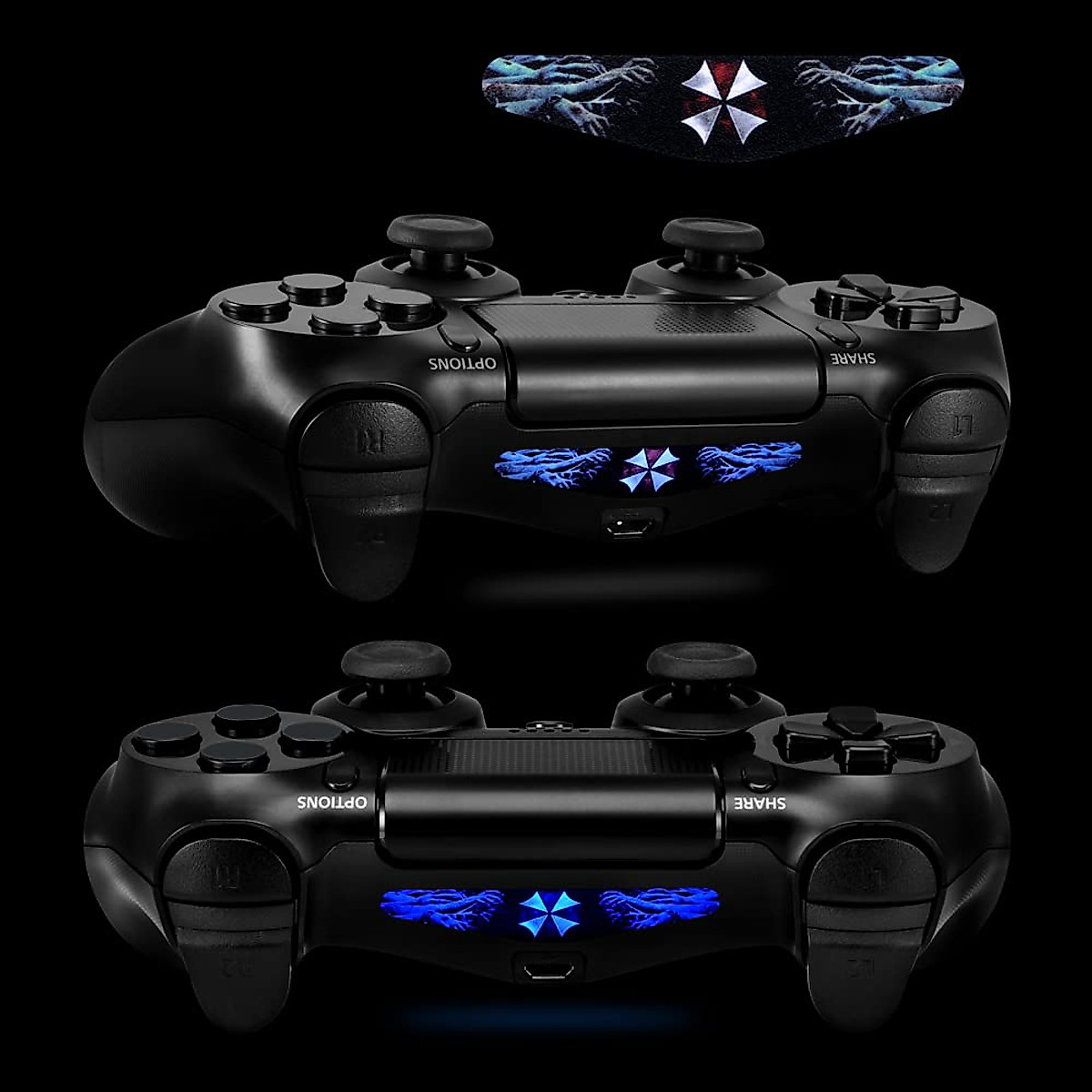 eXtremeRate 60 Pcs/Set Game Theme Led Lightbar Cover Skins for PS4 Controller, Custom Vinyl Light Bar Decals Stickers for PS4 Slim Pro Controller