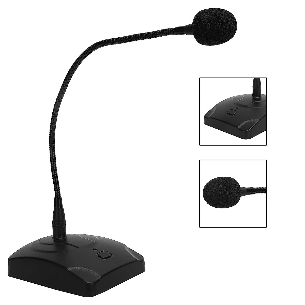 Dilwe Desktop Microphone with Mute , Gooseneck Conference Microphone with 5m XLR Cable, Noise Canceling Gooseneck Stereo Microphone for Meetings, Voice, Games