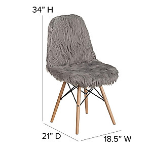 Flash Furniture Shaggy Dog Charcoal Grey Accent Chair