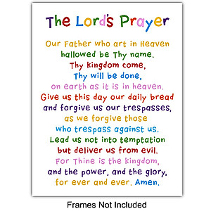 LARGE 11x14 - Ten Commandments Wall Decor - Psalm 91 - Lords Prayer Wall Art - Religious Wall Decor - Christian Wall Art - Beatitudes Wall Art - Catholic Gifts - God Bible Verses - Scripture Wall Art