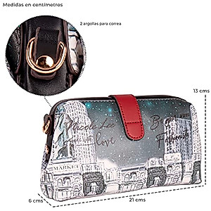 Nicole Lee Amaya Mini Crossbody, Multi Zip Compartments, Adjustable Detachable Crossbody Strap, Small (Sara is Soft but Strong)