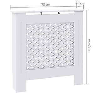 vidaXL MDF Radiator Cover Garden Outdoor Home Indoor Living Room Household Appliance Heating Radiator Cover Heater Shelf Cabinet Black 30.7"