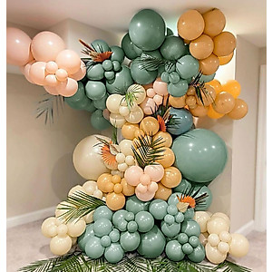 Dusty Green Balloon Garland Double Stuffed Olive Green Balloon Different Size Retro Mint Green Balloon Arch Kit for Birthday Wedding Baby Shower Bridal Shower Engagement Party Decor