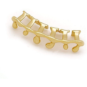 canjoyn 18K Gold Teardrop Bottom Grillz 6 Teeth Lower Teeth Drip Cap Grillz