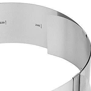 ZOENHOU 2 Pack 6-12 Inch Cake Mold Ring, Stainless Steel Mold Cake Baking Adjustable Mousse Cake Ring Mould Tools, with scaling for Kitchen DIY Pastry, Square and Round