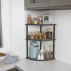 JOIN IRON Desktop Corner Stand, 3 Level Corner Storage Organizer, for Small Spaces, Home Office, Kitchen, Bathroom, 11.8 "L x 11.8" W x 19.2 "H
