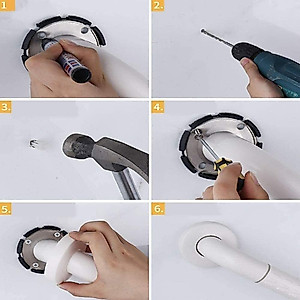 RTXUGMM Safety Grab Bar,Stainless Steel Grab Bar Bathtub, Bathroom Support Safety Rail Nylon Outer Tube Elderly Disabled Shower Assist Support Handle Toilet Kitchen Stairway/Black/58Cm