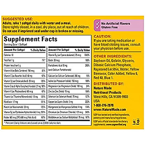 Nature Made Multivitamin For Her 50+ with No Iron, Womens Multivitamin for Daily Nutritional Support, Multivitamin for Women, 60 Softgels, 60 Count (Pack of 1)